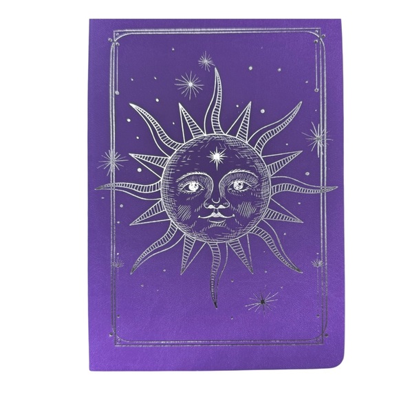 Flomo | Office | Purple Silver Sun Design Blank Journal 28 Lined Pages ...